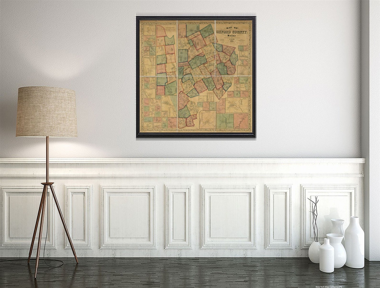 Map 1858 Map of Oxford County Maine Cadastral Landowners | Etsy
