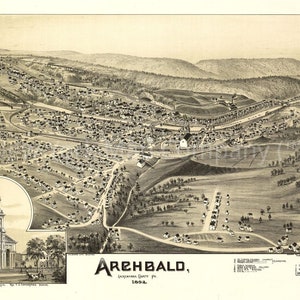 Map 1892 Map Archbald Lackawanna County Pa. 1892. Map - Etsy