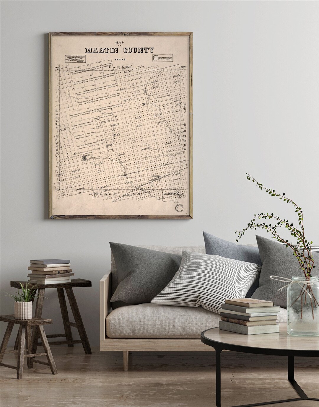 Map 1894 Map of Martin County Texas. C. J. Canda S. J. Drake - Etsy
