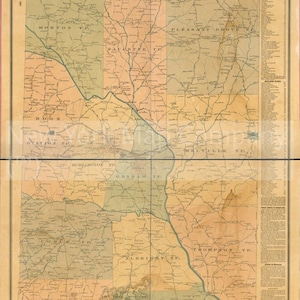 Map 1893 Map of Alamance County North Carolina Alamance | Etsy