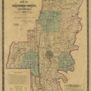 1879 Map of Whitfield County Georgia Whitfield County - Etsy