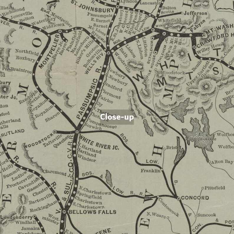 Map 1886 Map of Boston M.A. Map of the Connecticut River Line | Etsy