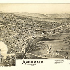 Map 1892 Map Archbald Lackawanna County Pa. 1892. Map - Etsy