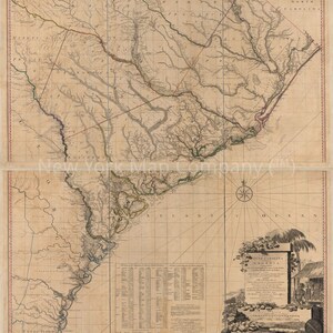 1780 Map of South Carolina and a Part of Georgia. Containing - Etsy