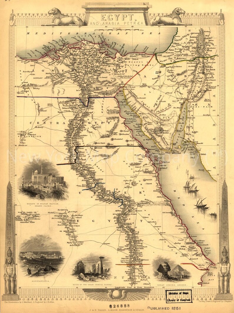 1800 Map Egypt and Arabia Petræasize 18x24 Ready to Frame - Etsy