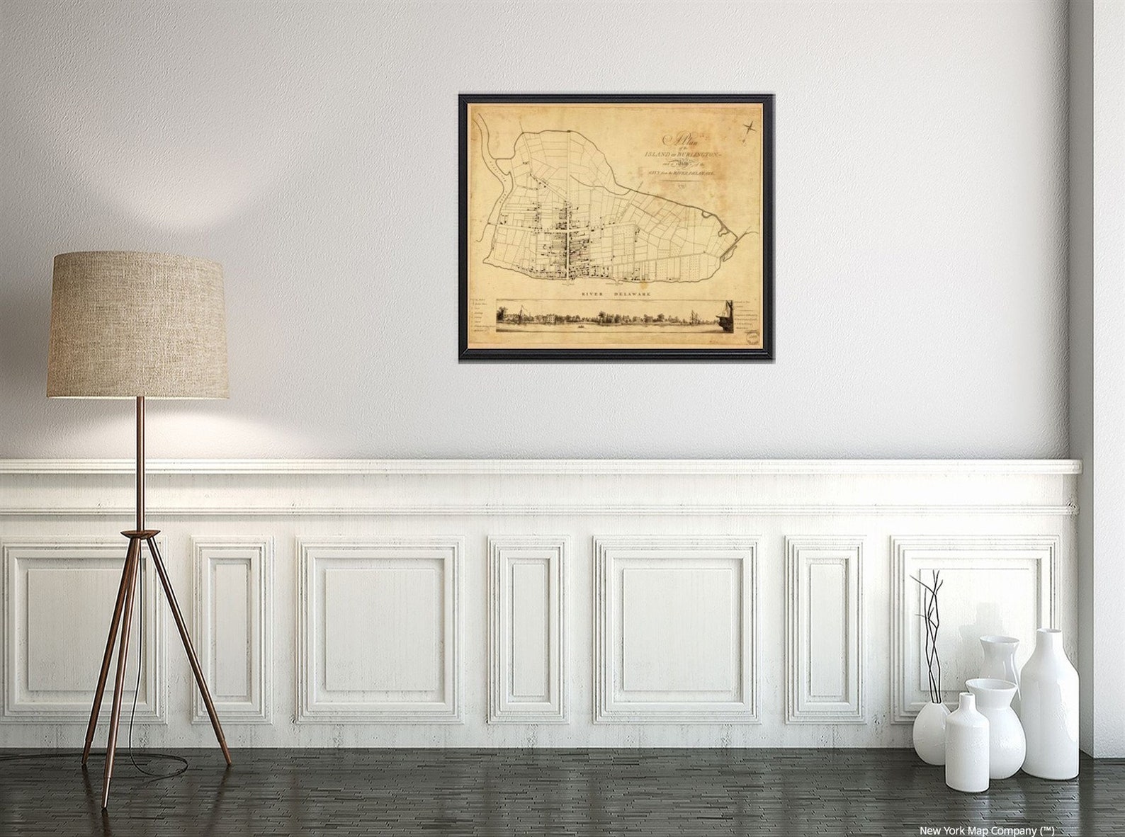 1797 Map of the Island of Burlington: and a View of the City - Etsy