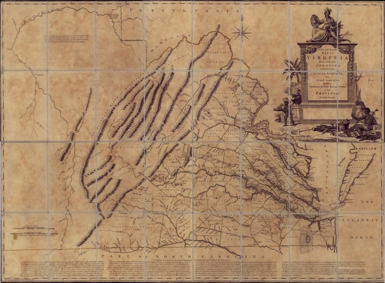 1770 map A new and accurate map of Virginia wherein most of | Etsy
