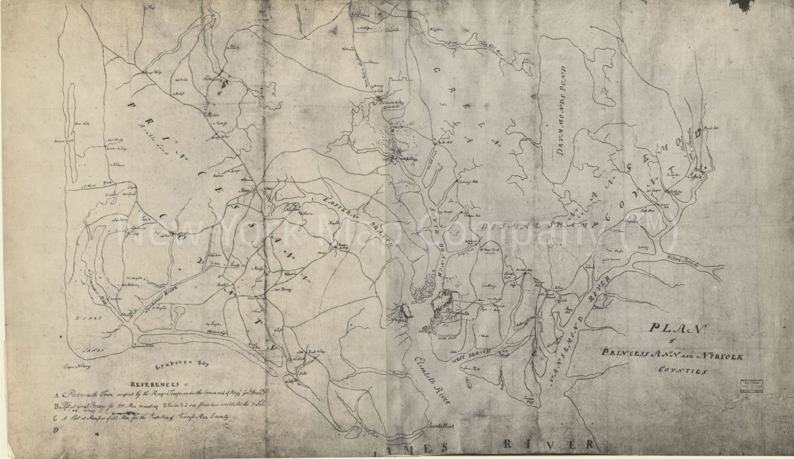 1780 Map Plan of Princess Ann and Norfolk Counties. Map - Etsy