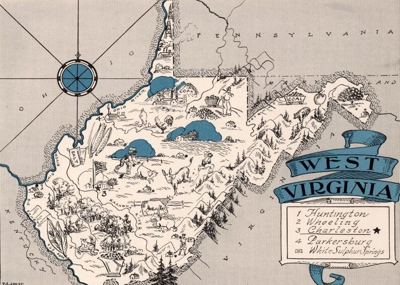 1931 Map of West Virginia 500 Piece Adult Jigsaw Puzzle - Etsy