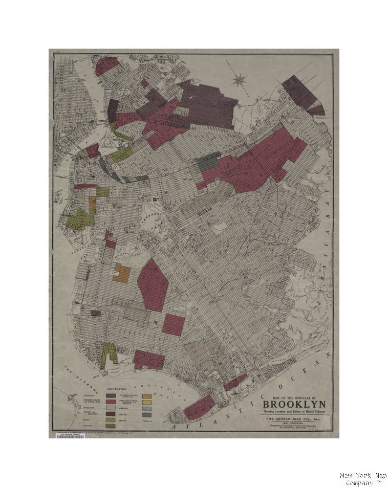 1920 Map of New York Map of the Borough of Brooklyn Showing - Etsy