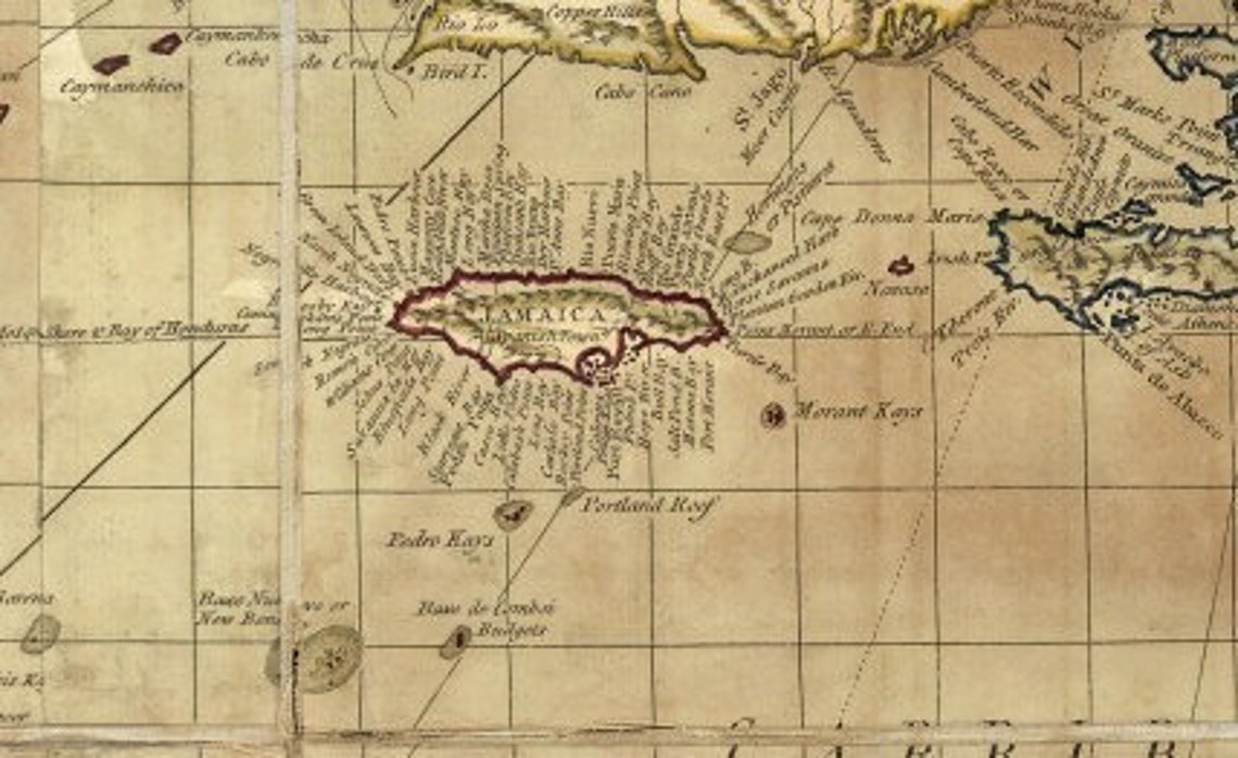 Map: 1774 chart of the West IndiesCaribbean Area To Prince | Etsy