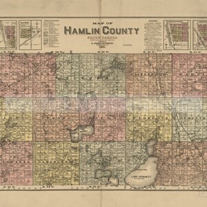 Map 1897 Map of Hamlin County South Dakota: Compiled and - Etsy