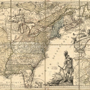 1777 Map North America Theatre De La Guerre En Amerique. Map - Etsy
