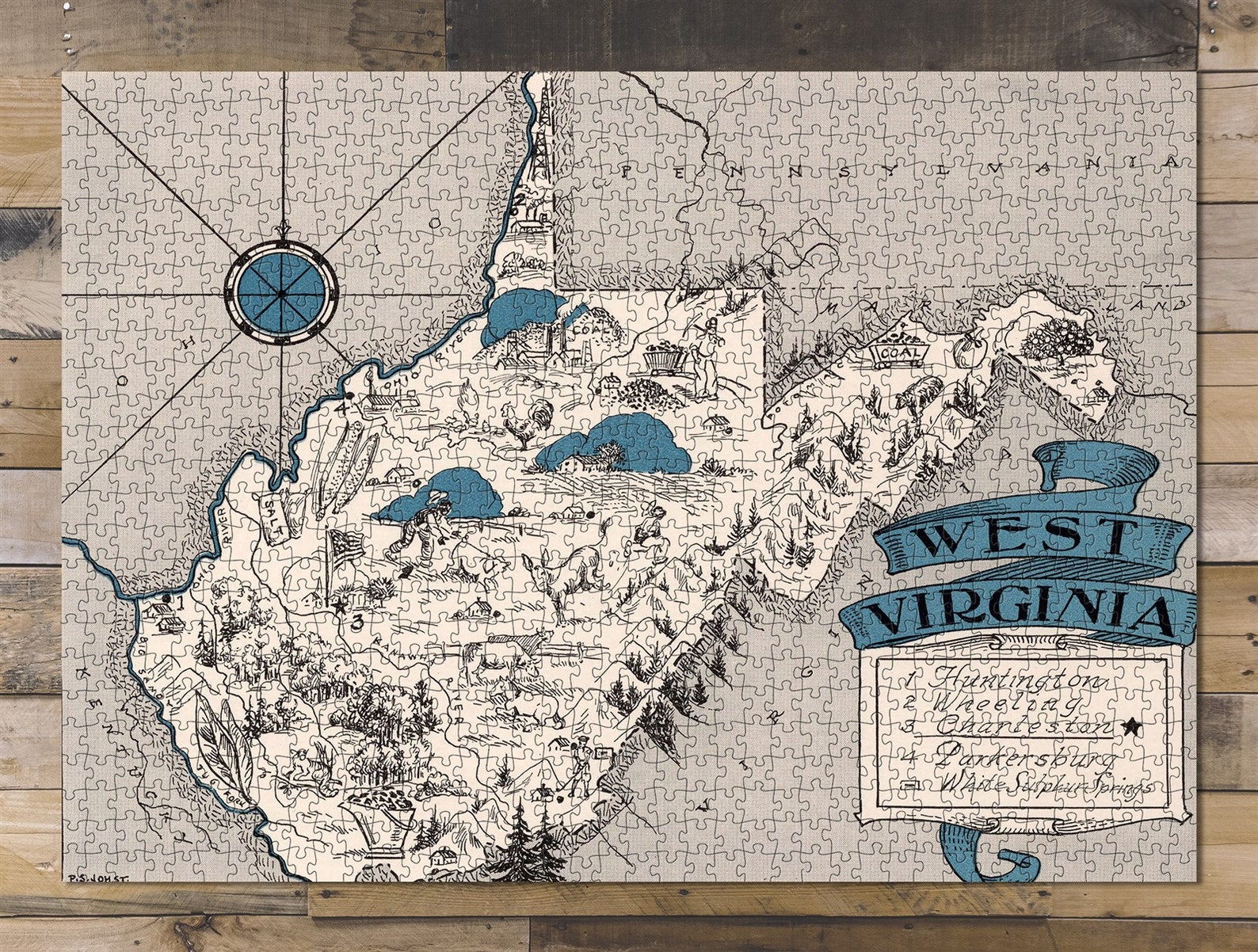 1931 Map of West Virginia 500 Piece Adult Jigsaw Puzzle - Etsy