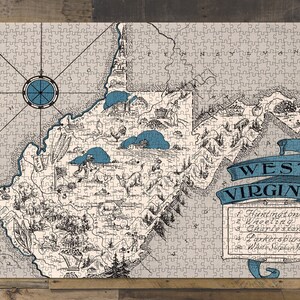 1931 Map of West Virginia 500 Piece Adult Jigsaw Puzzle - Etsy