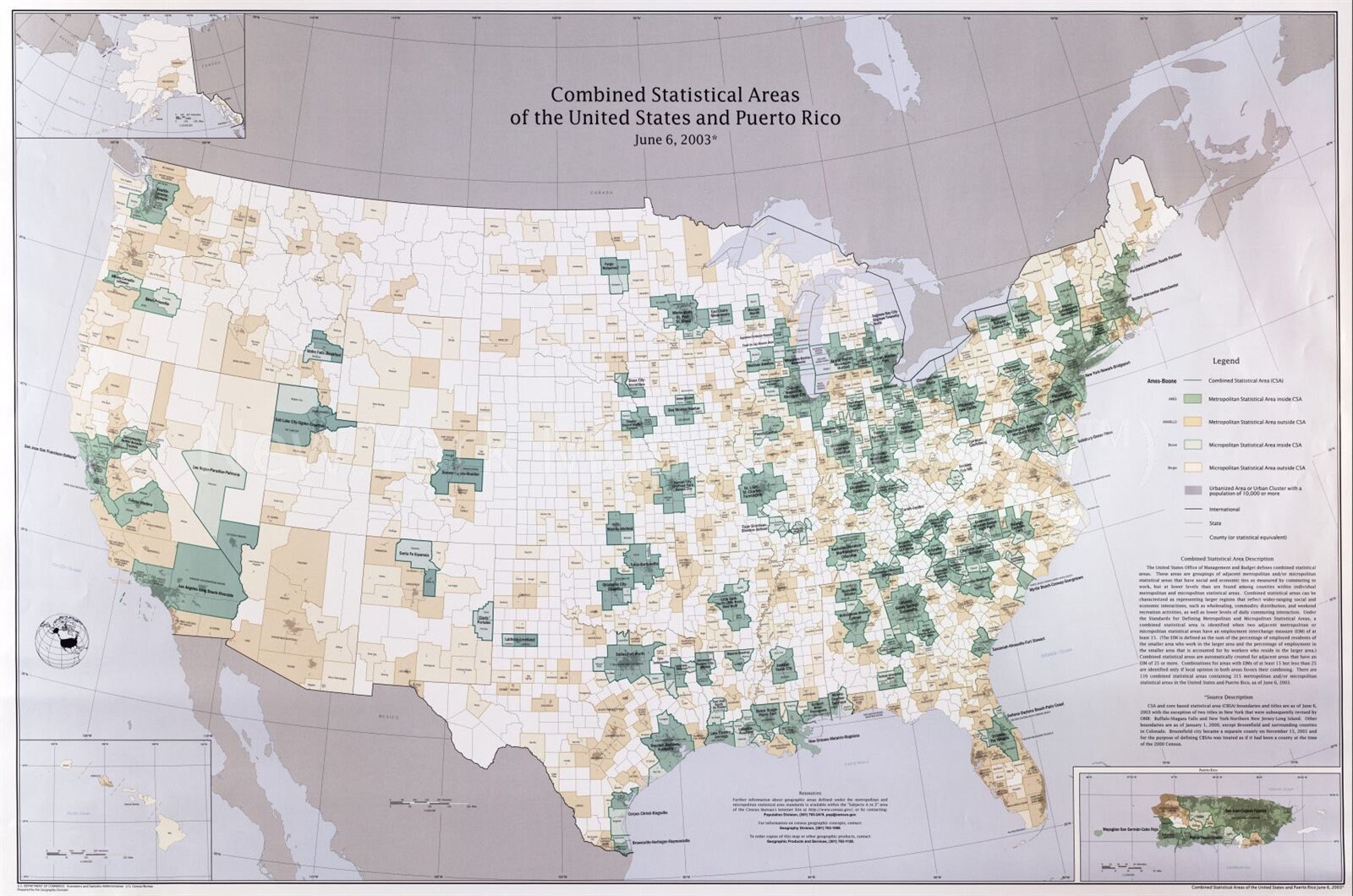 Map 2003 Map Metropolitan and Micropolitan Statistical Areas - Etsy