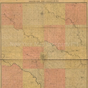 Map 1895 Map of Mahaska County Iowa 1895 Cadastral Iowa - Etsy