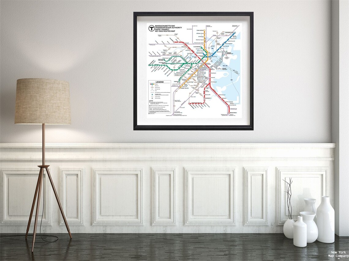 Map: MBTA Rapid Transit Map 2010 - Etsy