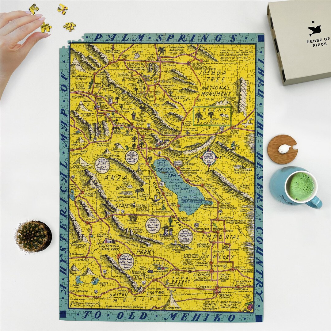 1948 Map of Palm Springs 1000 Piece Adult Jigsaw Puzzle - Etsy