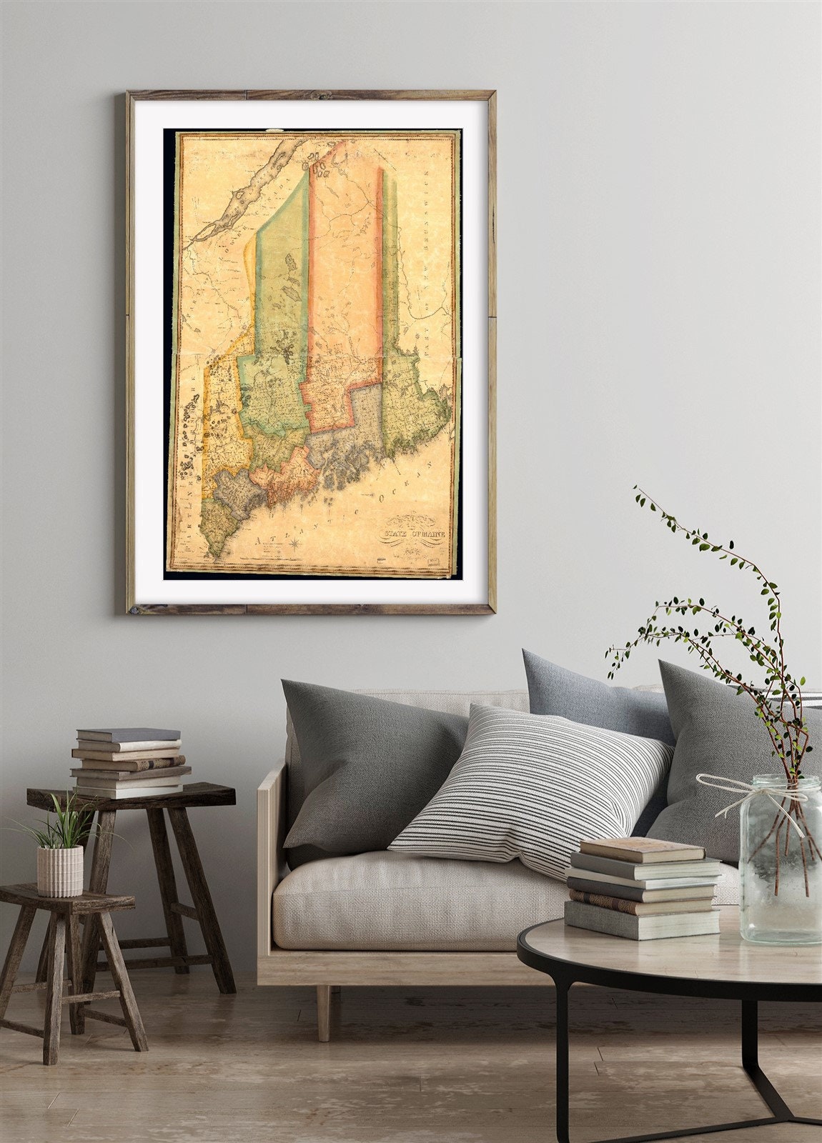 1820 Map of the State of Maine Administrative and Political - Etsy