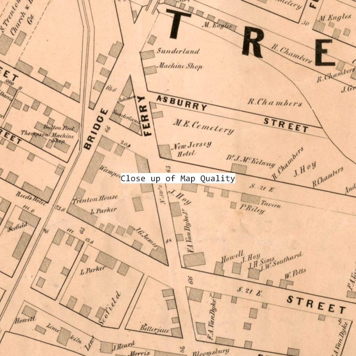 1849 Map of the City of Trenton New Jersey 18x24 Ready to - Etsy