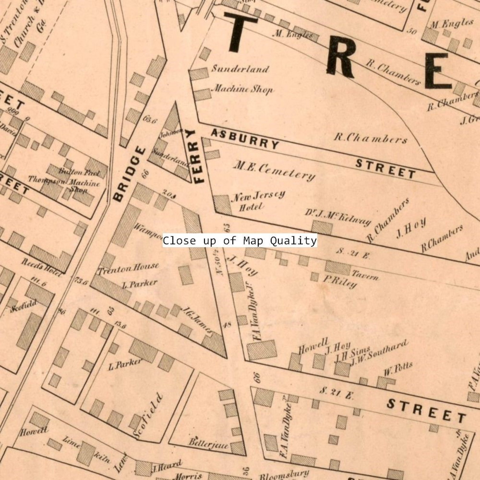 1849 Map of the City of Trenton New Jersey 18x24 Ready to | Etsy