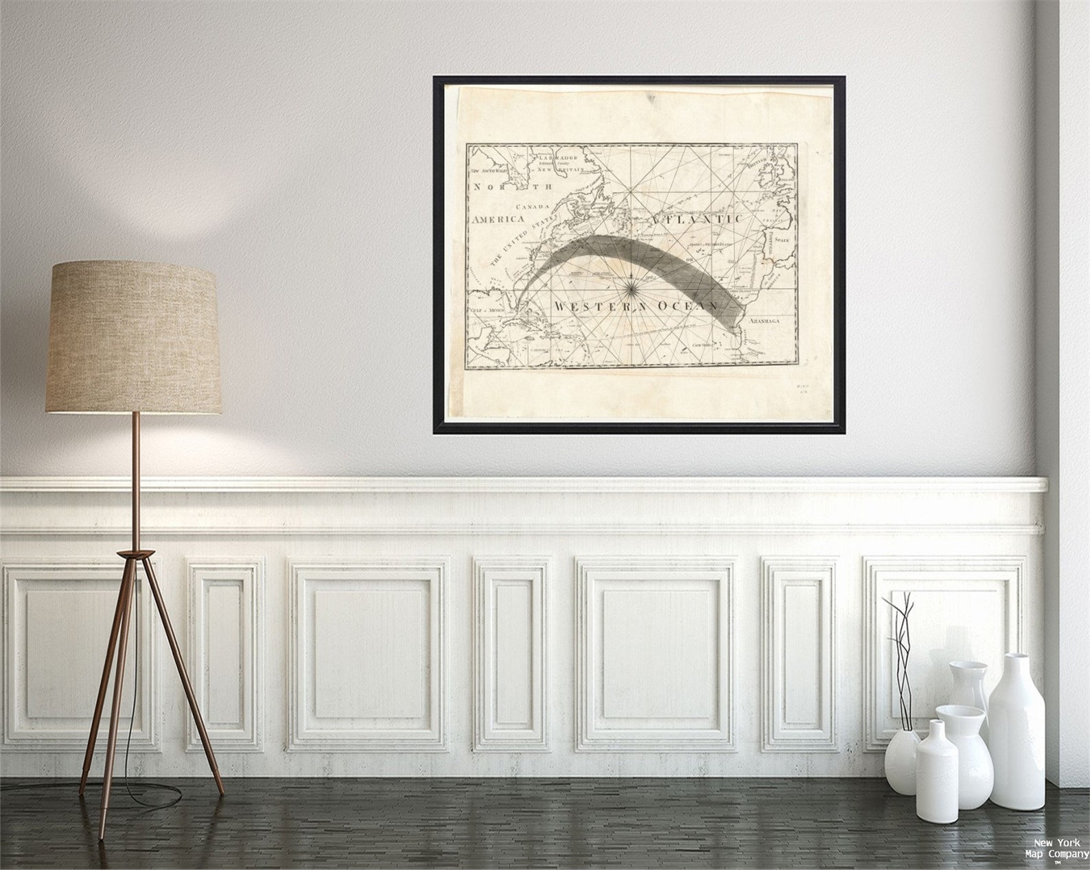 1799 Map Atlantic Ocean Chart of the Gulf Stream Shows Ship - Etsy