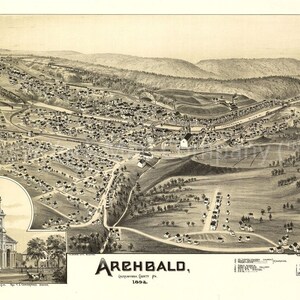 Map 1892 Map Archbald Lackawanna County Pa. 1892. Map - Etsy