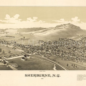 Map 1887 Map Sherburne N.Y. 1887 New York State - Etsy