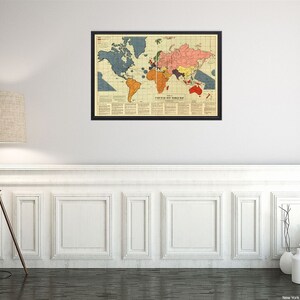 Map 1942 Map Outline of Post-war New World Map Earth Protectorates ...