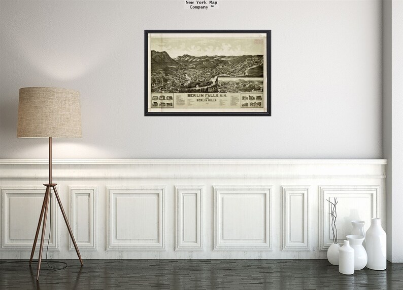 Map 1888 Map New Hampshire Coos Berlin Berlin Falls N.H. | Etsy
