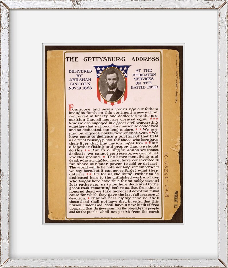 Photo: The Gettysburg Address Abraham Lincoln November 19 | Etsy