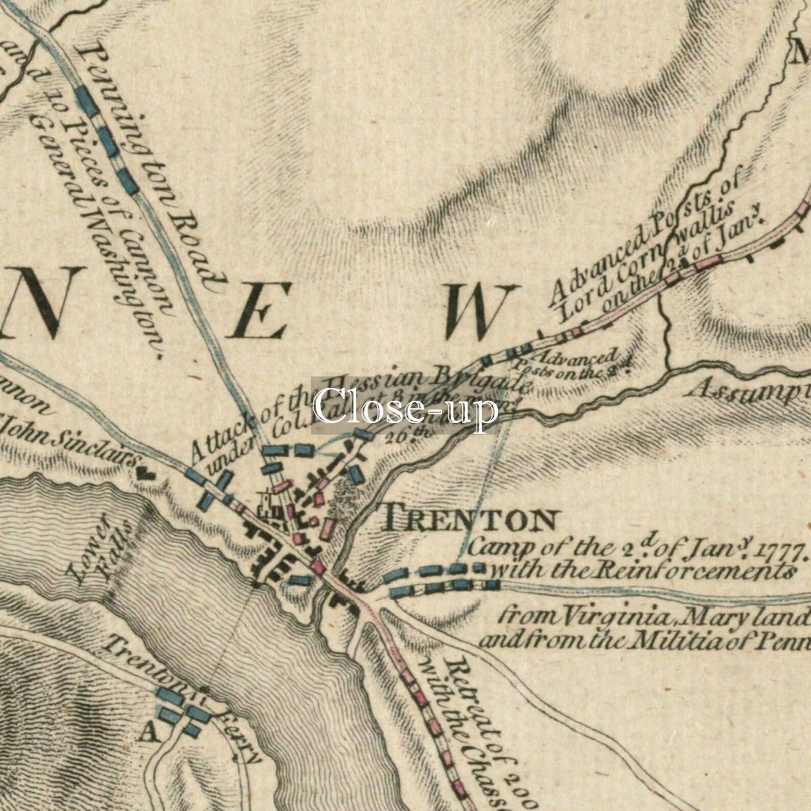1777 Map New Jersey Plan of the Operations of General | Etsy