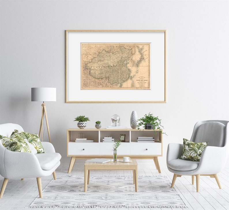 1880 Map Stanford's Map of the Empires of China and | Etsy
