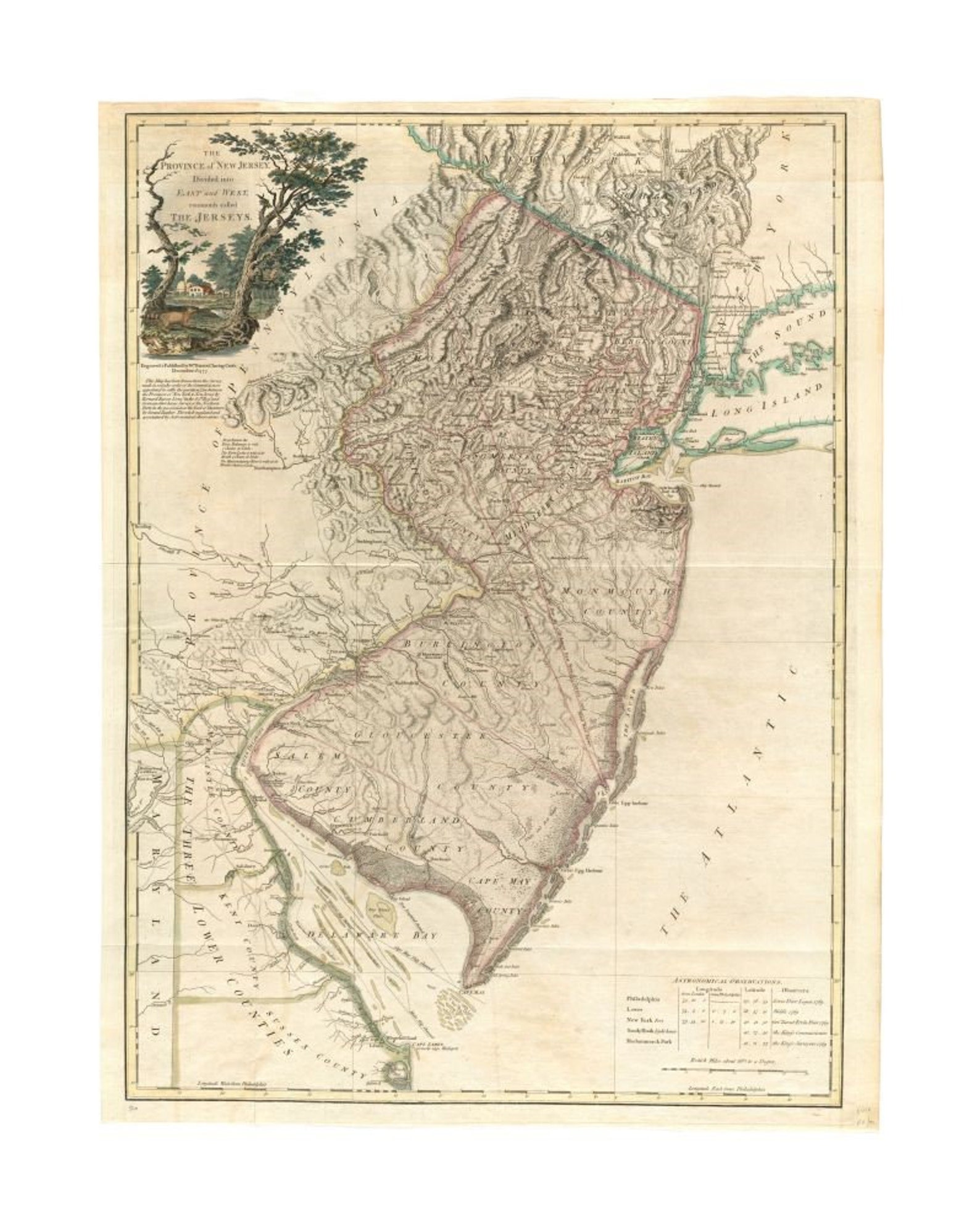 1777 Map New Jersey The province of New Jersey divided into - Etsy.de