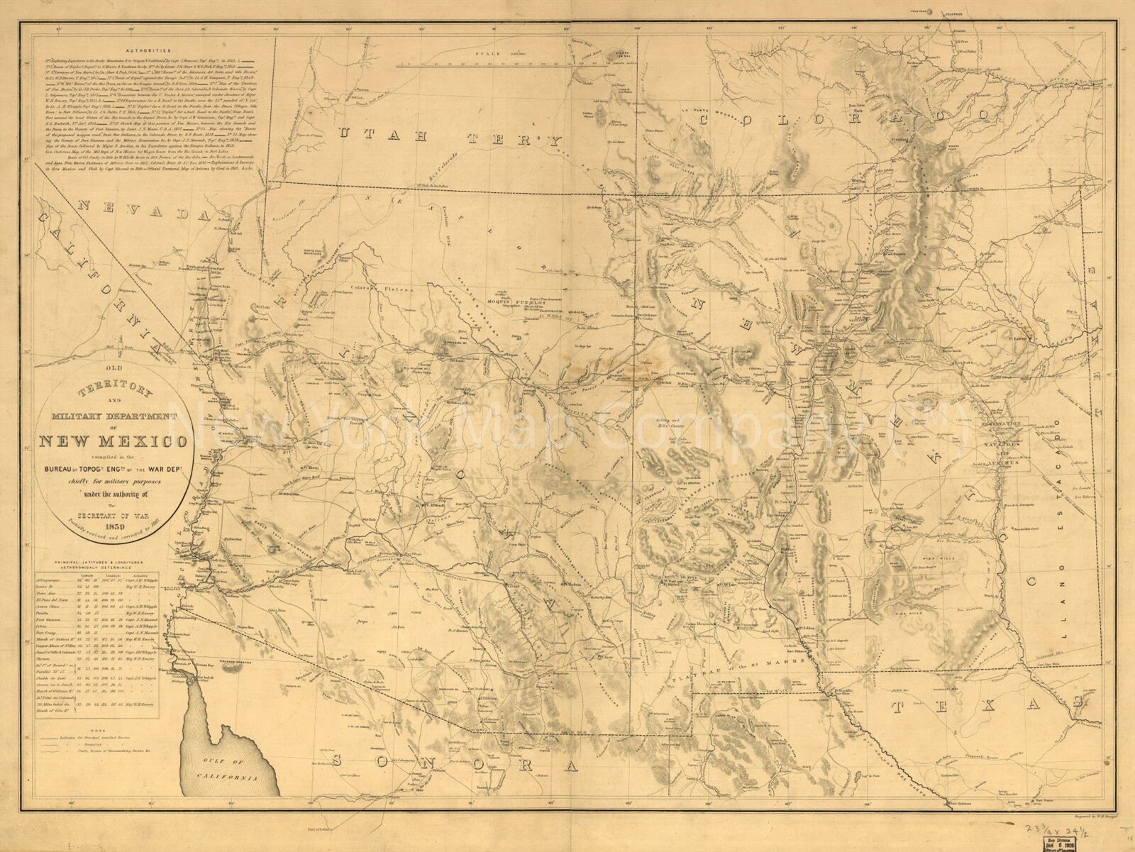 Map 1867 Map Old Territory and Military Department of New | Etsy