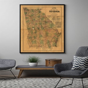 Map 1864 Map Lloyd's Topographical Map of Georgia From State Surveys ...