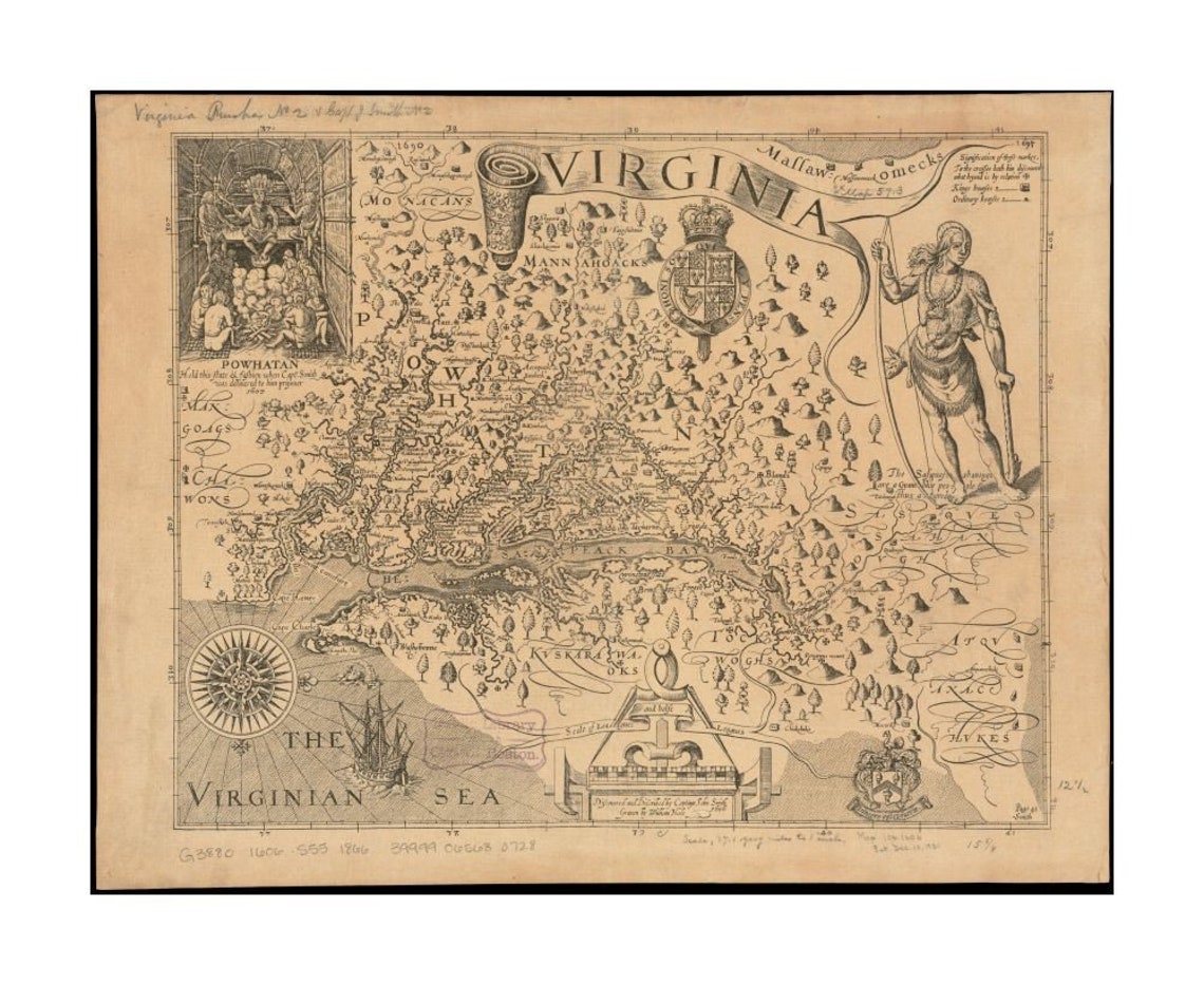 1866 Map Virginia Virginia Facsimile of the Tenth State. Date - Etsy