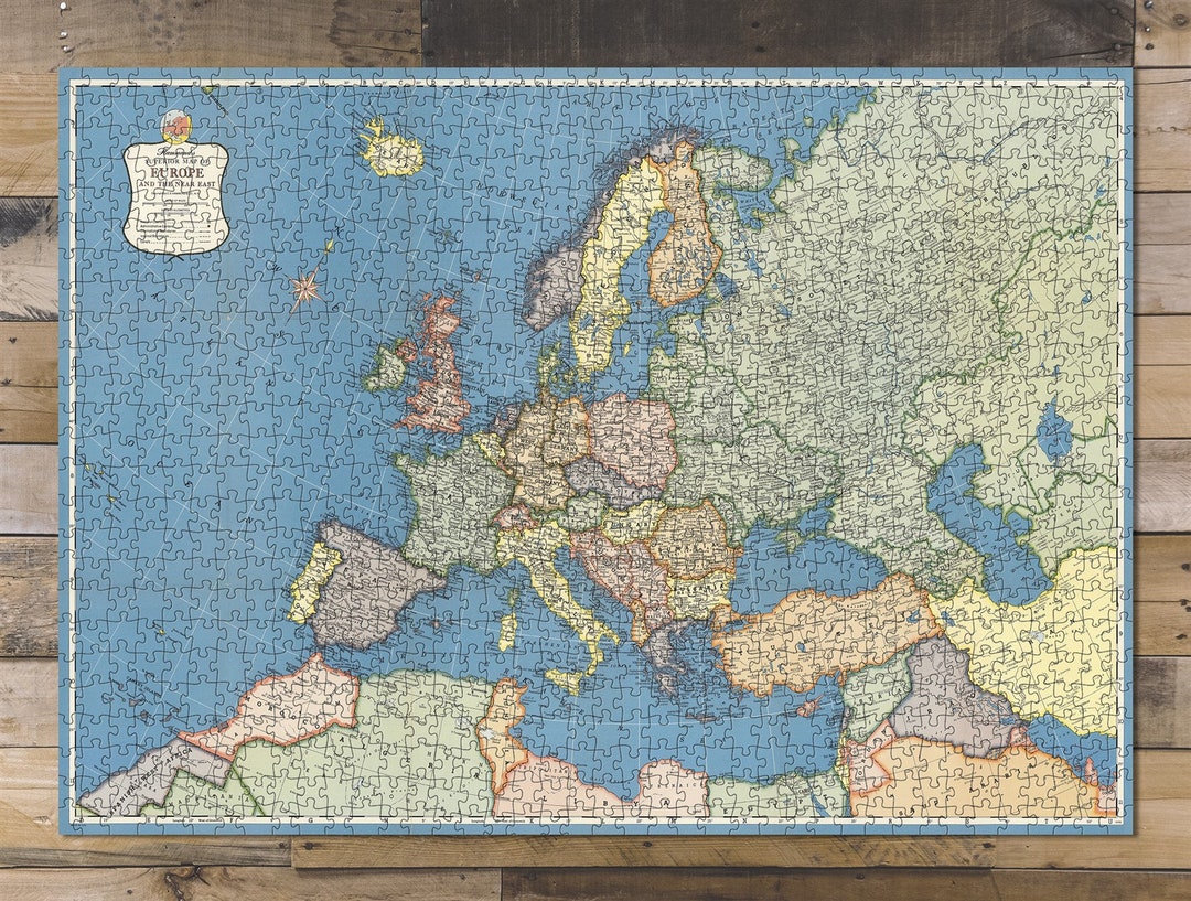 1957 Map of Europe 1000 Piece Jigsaw Puzzle for Adults - Etsy