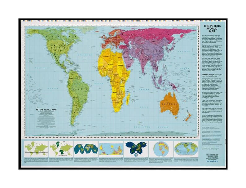 Map 2006 Map World Peters World Map A Much More Controversial - Etsy