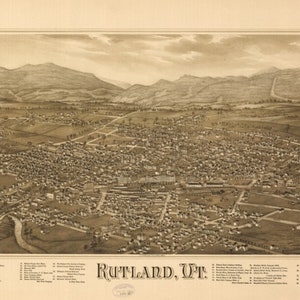 Map 1885 Map Rutland Vt. Map Subjects: Rutland Rutland - Etsy