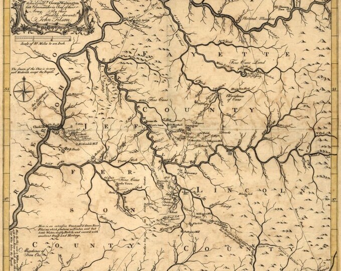 1784 Map This Map of Kentucke, Drawn From Actual Observations, is ...