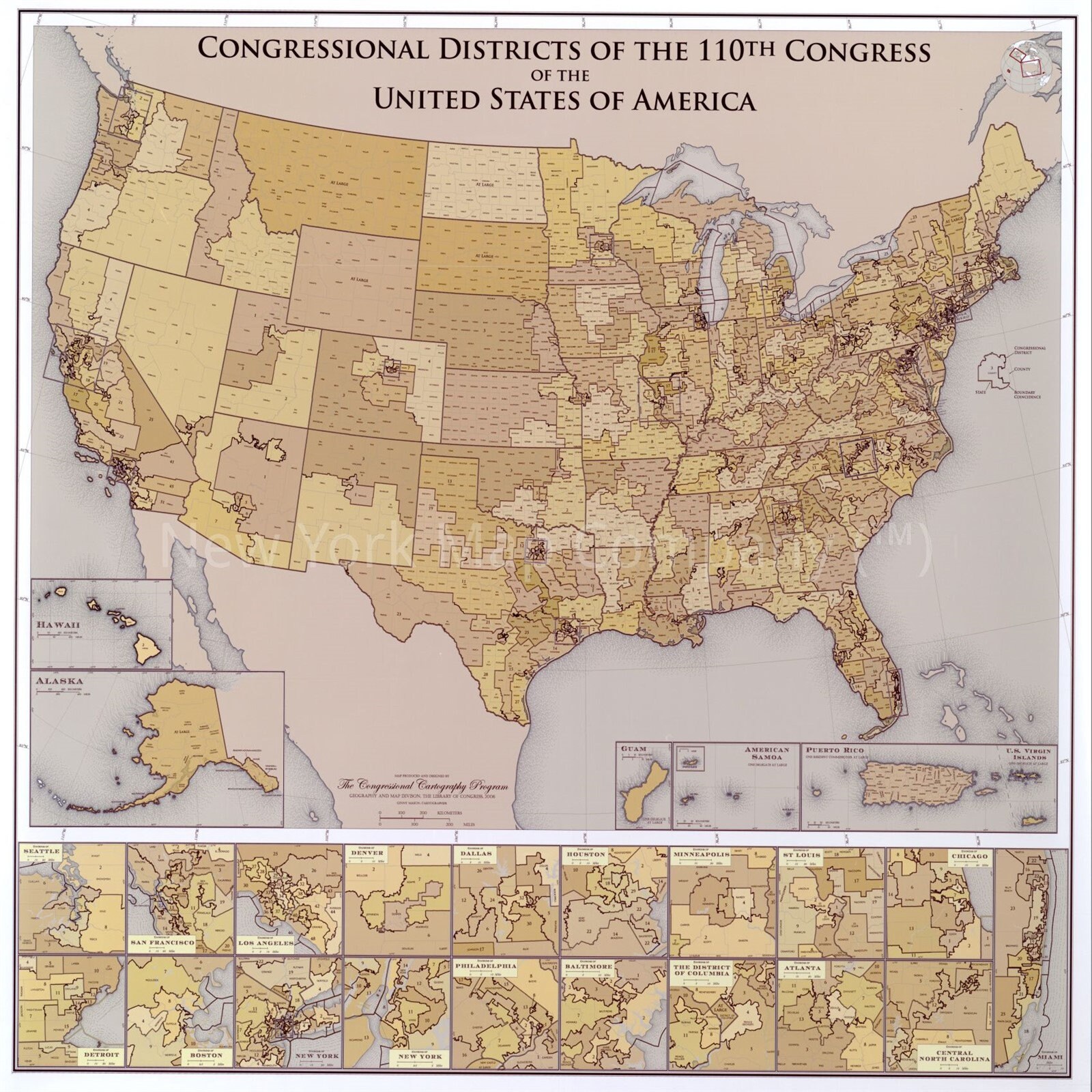 Map 2006 Map Congressional Districts of the 110th Congress | Etsy