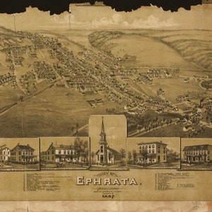 Map 1887 Map View of Ephrata Pennsylvania. Map Subjects: - Etsy