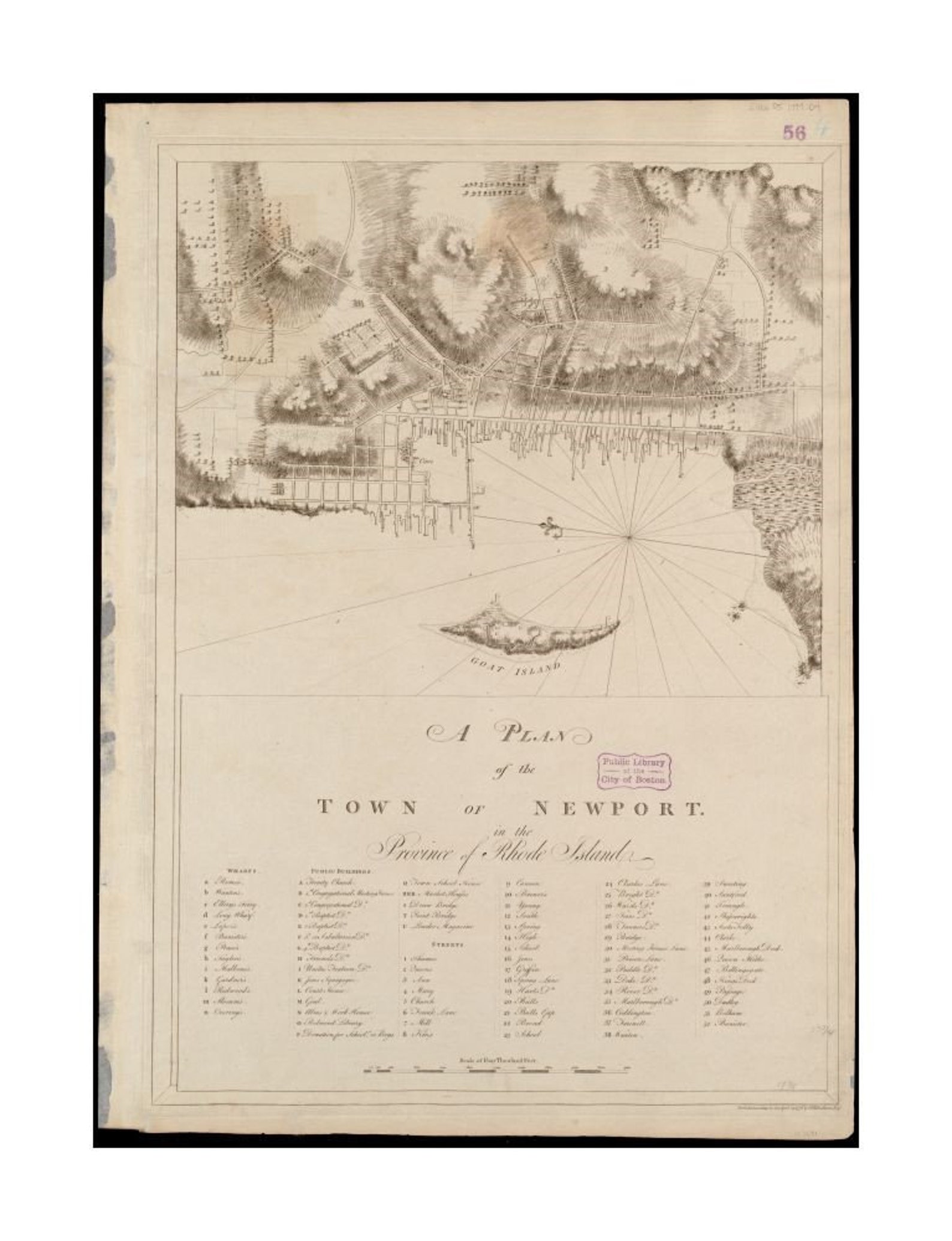 1776 Map Rhode Island Newport Rhode Island A Plan of the | Etsy