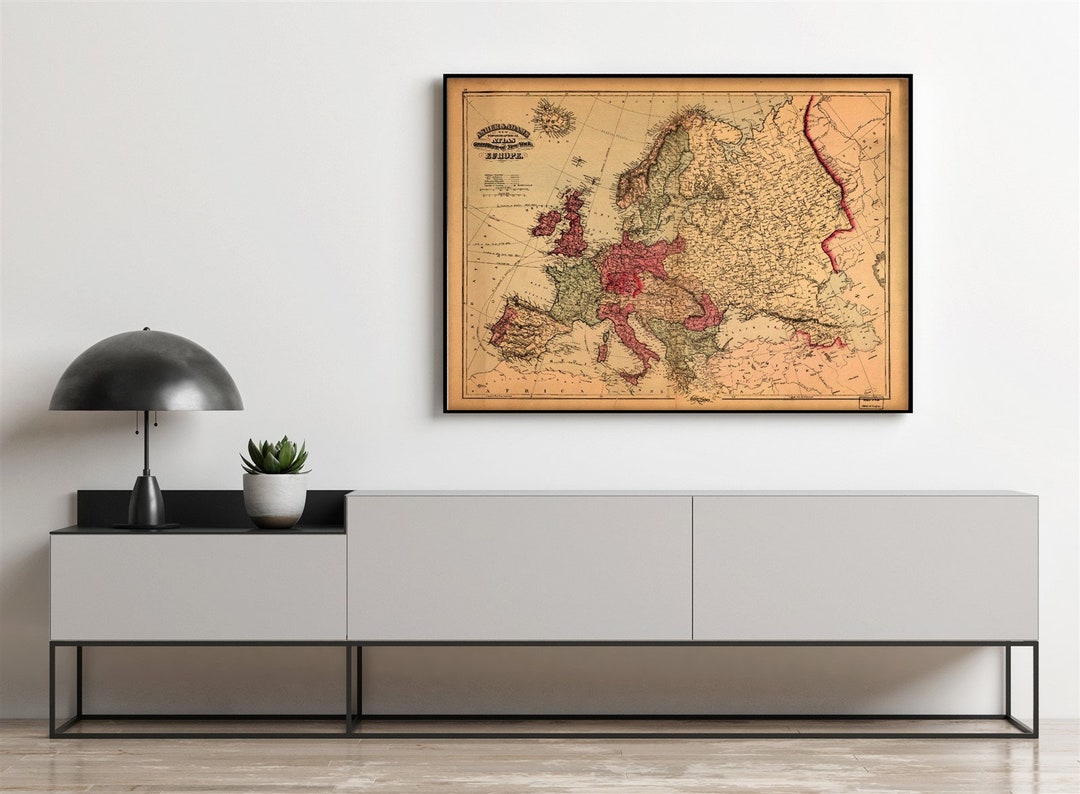 1871 Map Asher and Adams New Topographical Atlas and Gazetteer - Etsy