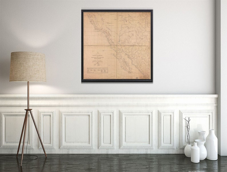 1823 Map Mexico Southwest New United States Carta - Etsy