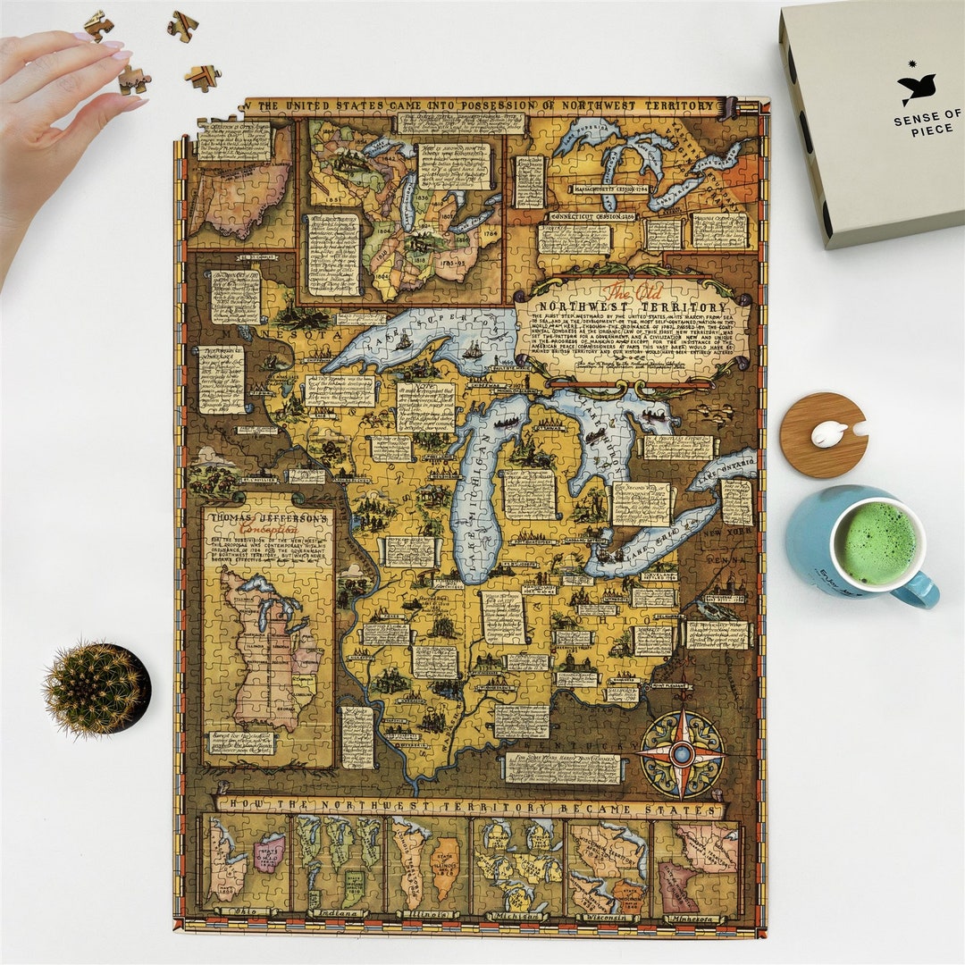 1937 Map of the Old Northwest Territory 1000 Piece Adult - Etsy