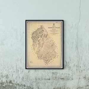 Map 1875 Map Virginia Madison of Madison County Virginia: - Etsy