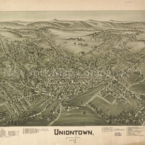 Map 1897 Map Uniontown Pennsylvania 1897. Map Subjects: - Etsy